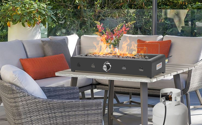 Onlyfire Portable Tabletop Gas Grill 3 Burners, 24" Propane Grill with ...